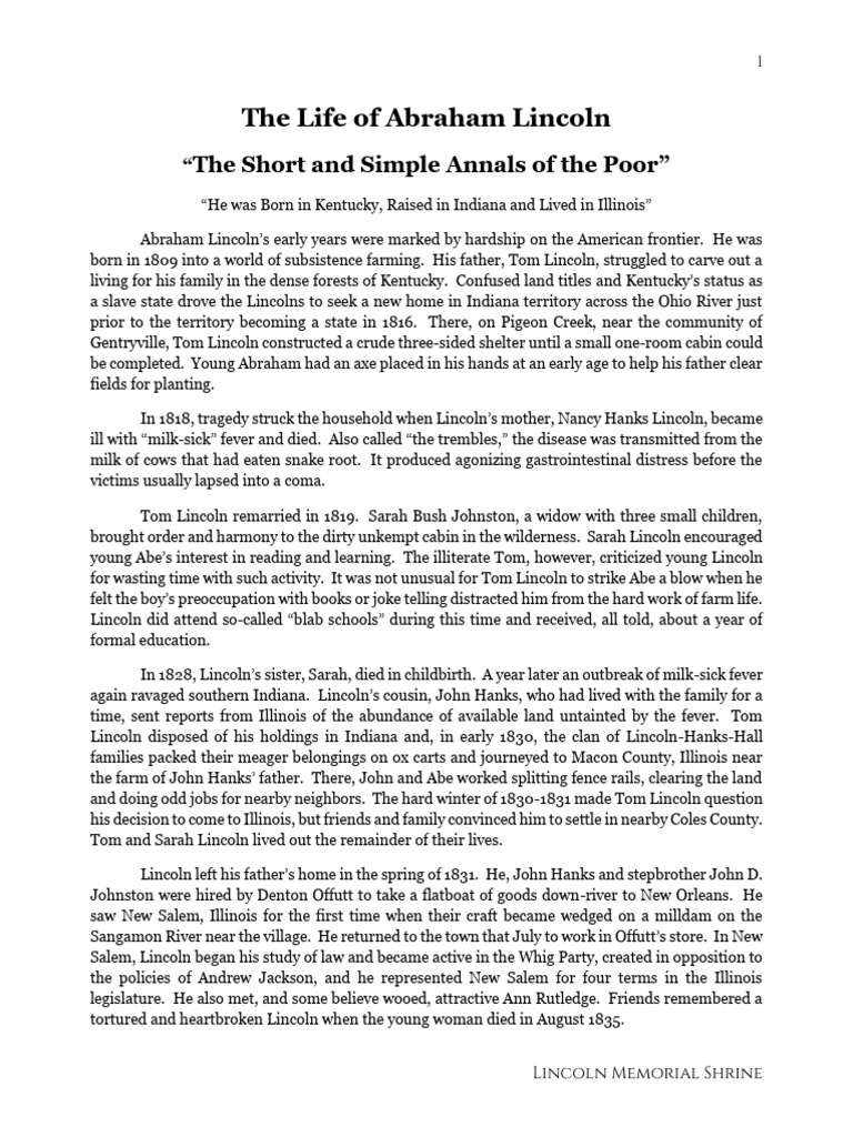 The Life of Abraham Lincoln | PDF | Abraham Lincoln | Whig Party ...