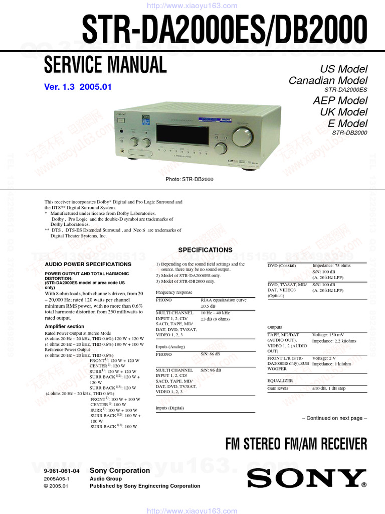 Sony Strdb2000 | PDF | Soldering | Telecommunications Engineering