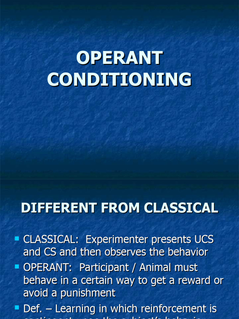 Operant Conditioning | PDF | Reinforcement | Cognition