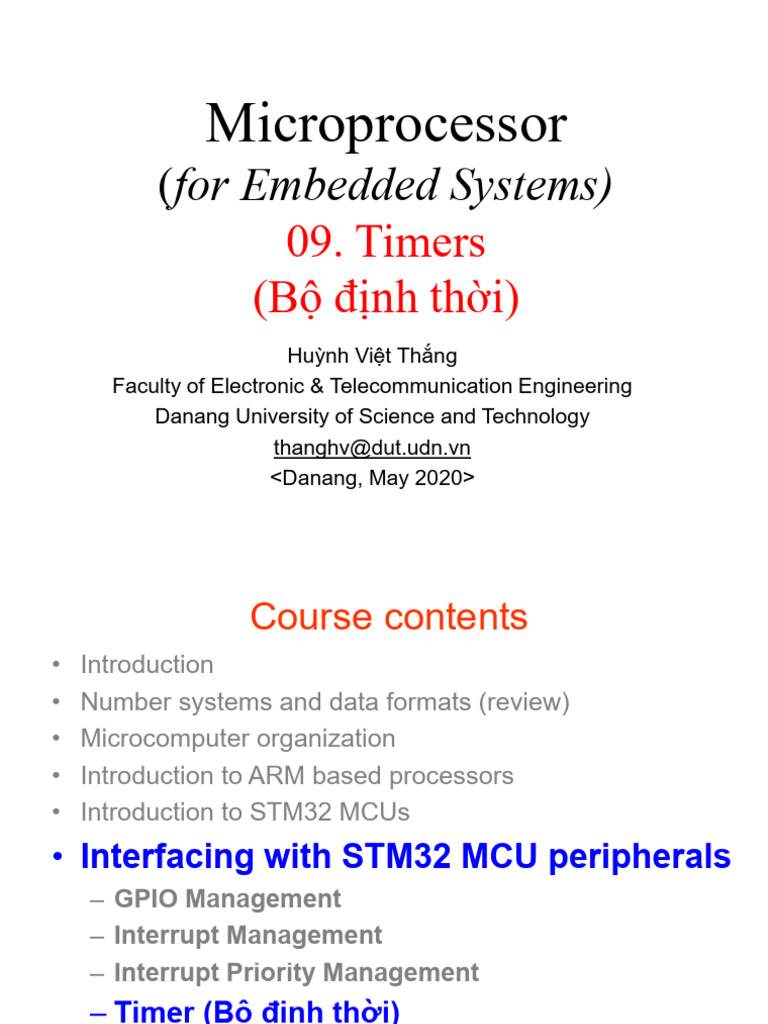 MicroprocessorHVT2019_Lec09_STM32_Timer | PDF | Microcontroller | Classes Of Computers
