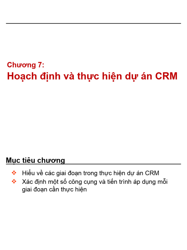 Chuong 7 - Loi Ich Thuc Su Cua CRM - Hoach Dinh Va Trien Khai CRM | PDF