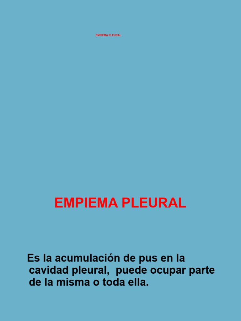 Empiema pleural: diagnóstico y tratamiento | PDF | Medicina CLINICA ...