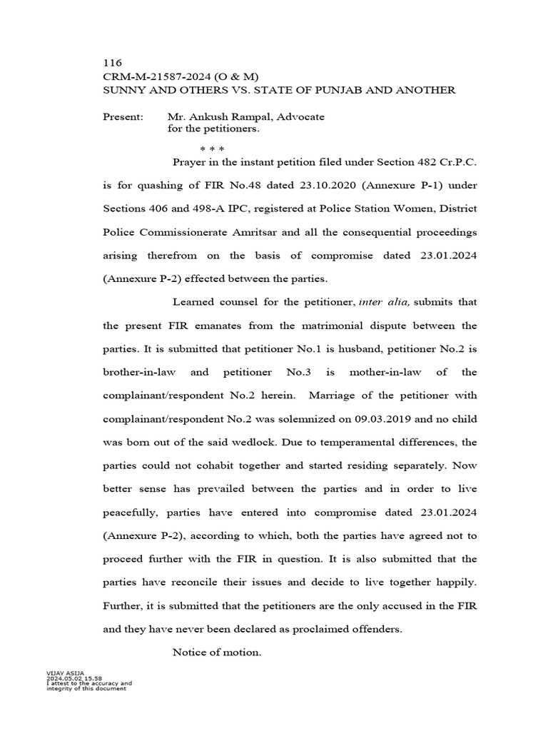 CRM-M 21587 2024 02 05 2024 Interim Order | Download Free PDF ... CRM-M 21587 2024 02 05 2024 Interim Order | Download Free PDF ...