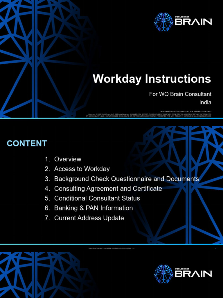 Workday Instructions For WQ Brain Consultant - India | PDF | Background ...