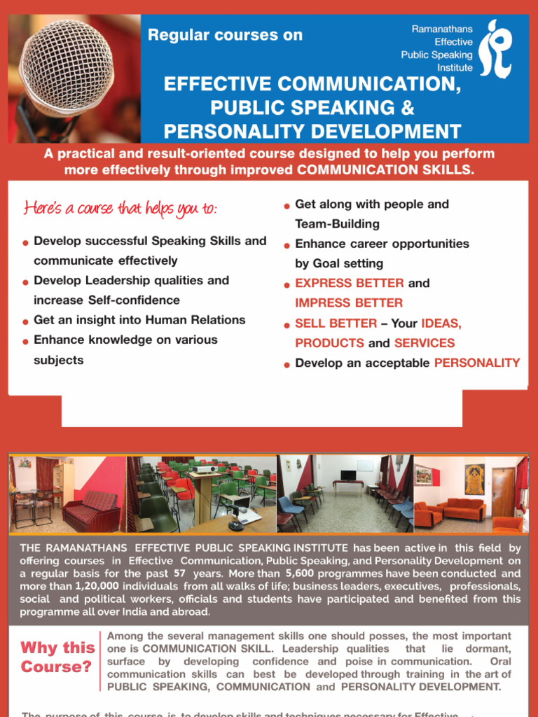 Public Speaking Course in Chennai | PDF | Communication