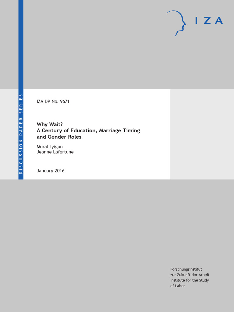 A Century of Education, Marriage Timing and Gender Roles | PDF ...