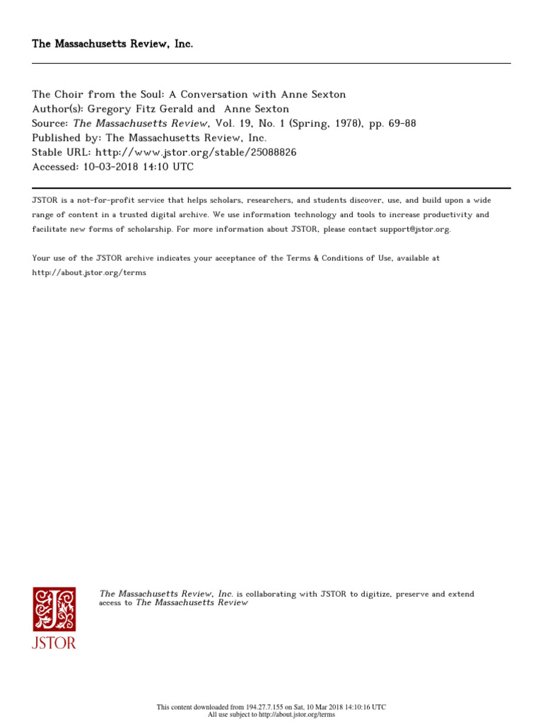 Anne Sexton: Poetry and Personal Struggles | PDF | Prayer | Mary ...