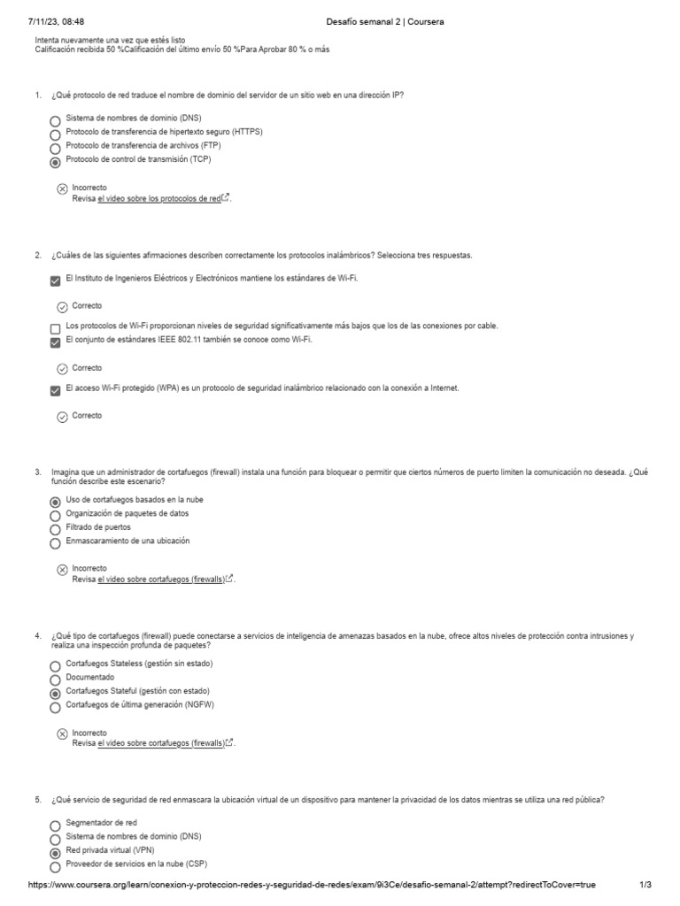 Desafío Semanal 2 - Coursera Dfer | PDF | Cortafuegos (informática) | Red privada virtual