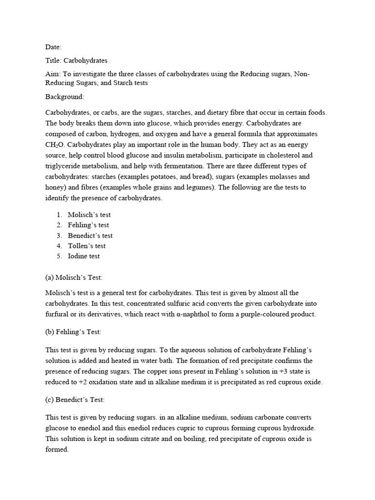 Cape Biology Labs Final | Download Free PDF | Lipid | Glucose