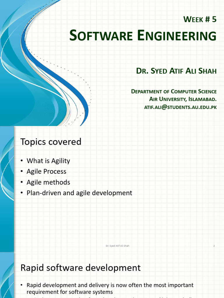 SE Week 5 | PDF | Agile Software Development | Scrum (Software Development)
