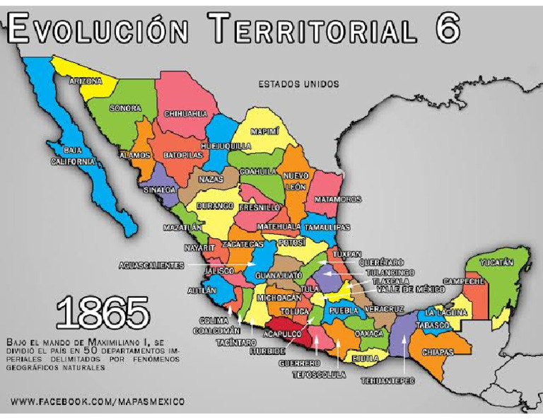 Mapa de México 1865 | PDF