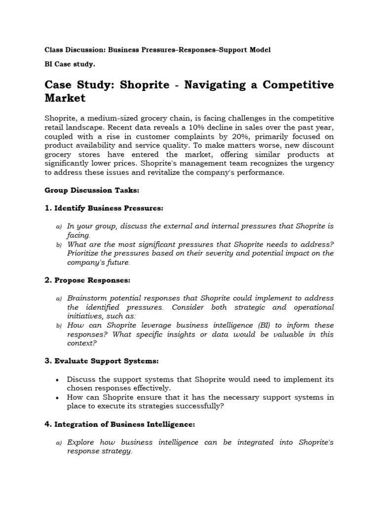 Shoprite - Navigating A Competitive Market | PDF | Customer ...