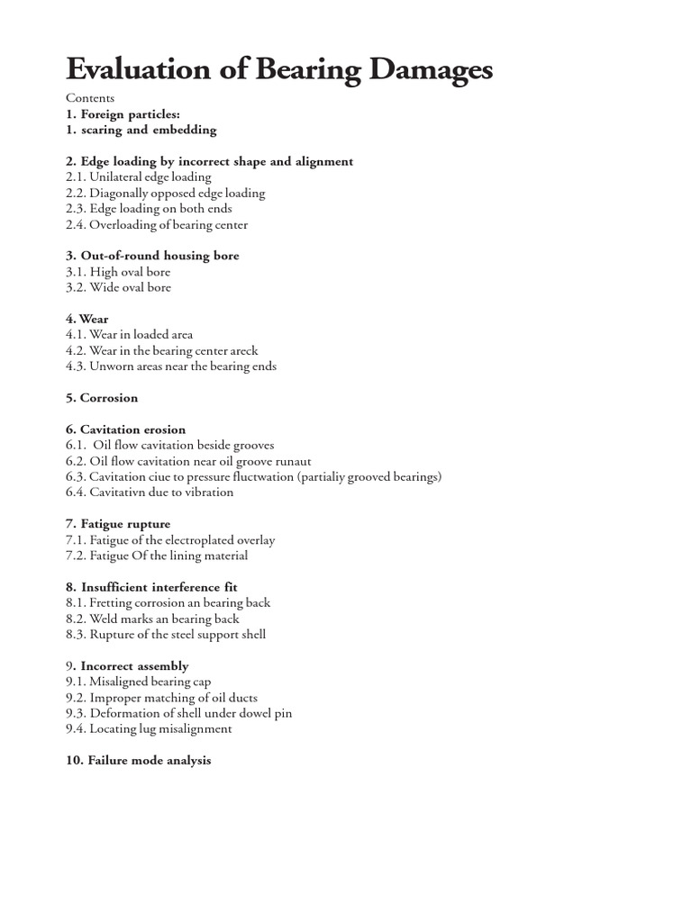 Evaluation of Bearing Damages | PDF | Wear | Bearing (Mechanical)