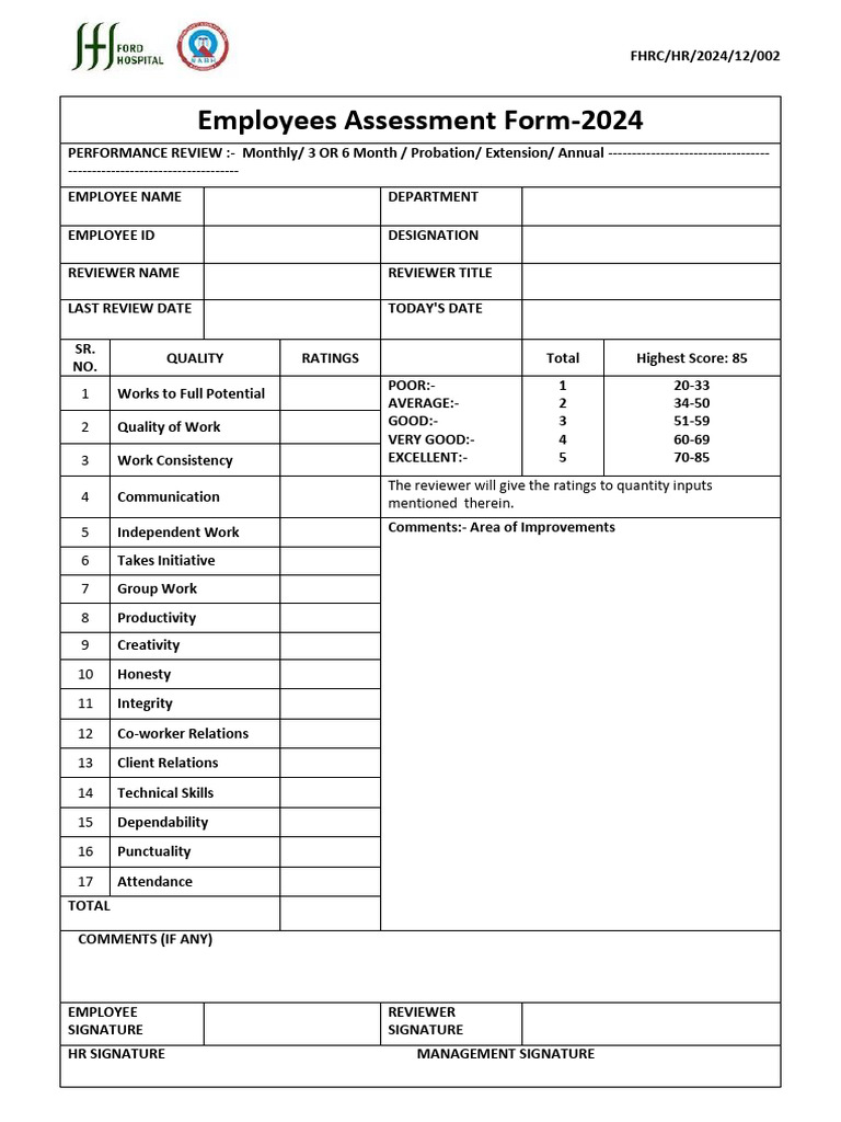 Self Assessment Form (2) | PDF
