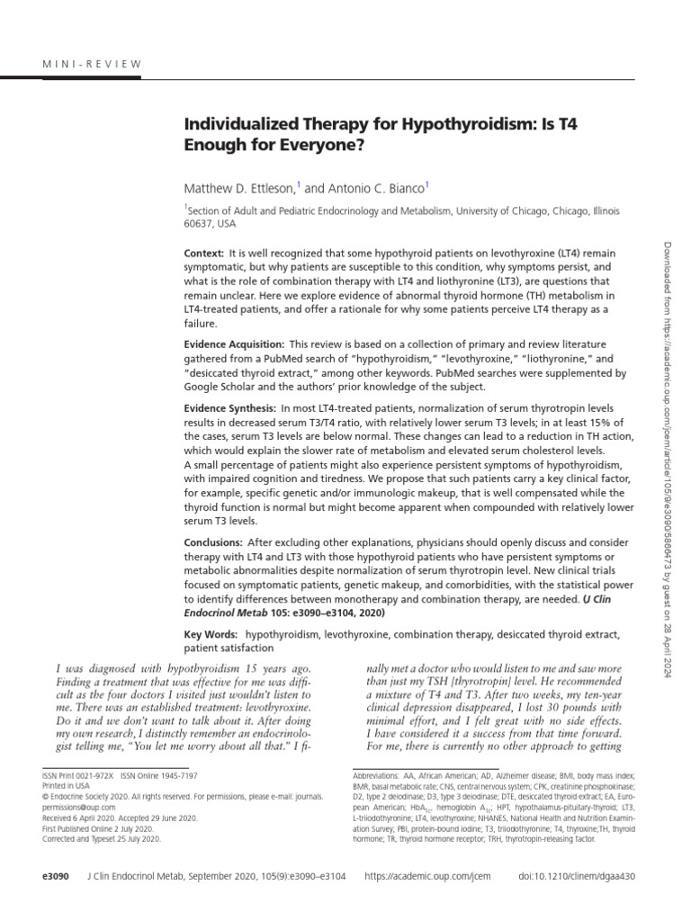 Jcem 105 9 E3090 | PDF | Thyroid Stimulating Hormone | Hypothyroidism