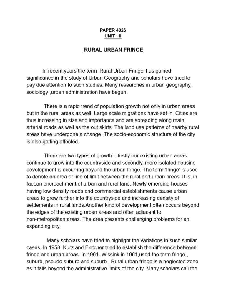 Ru Fringe | PDF | Suburb | Rural Area