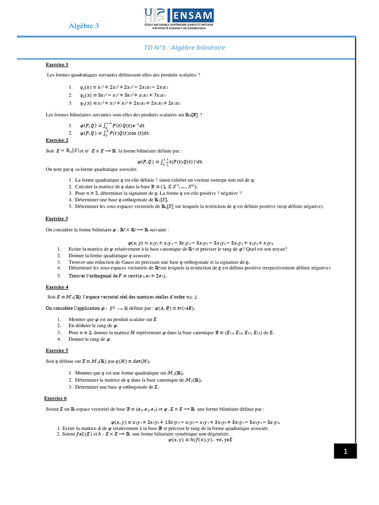 Bases canoniques et formes quadratiques | PDF | Base (algèbre linéaire ...