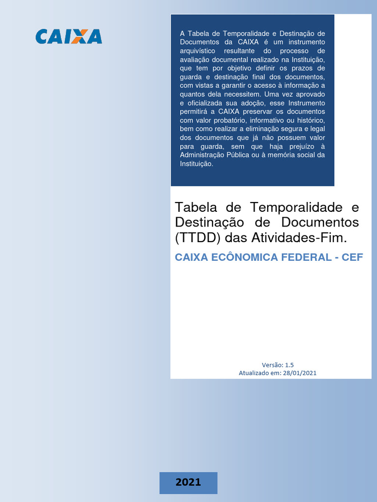 Tabela_Temporalidade_CEF | PDF