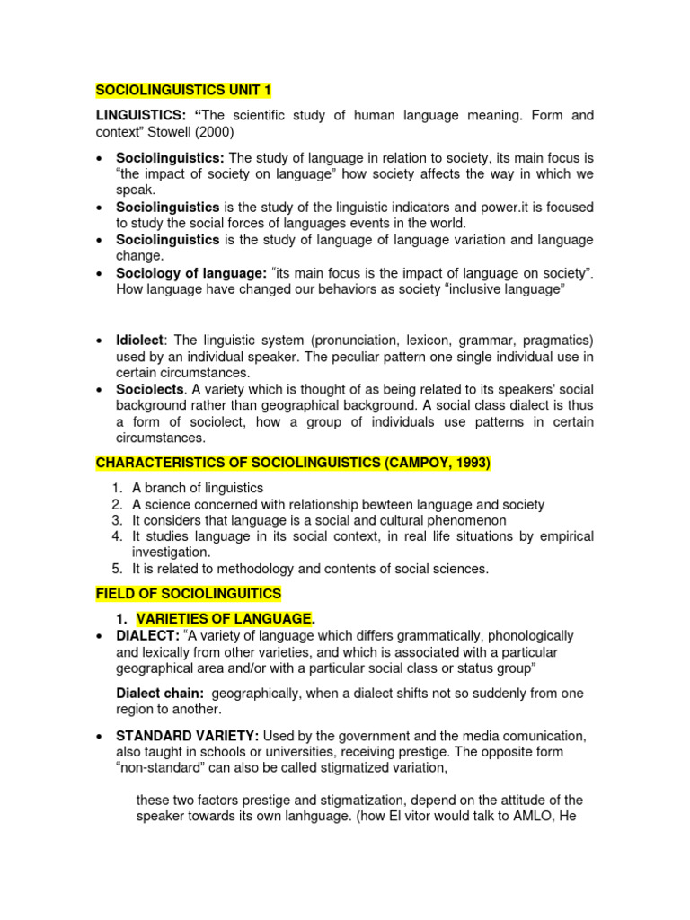Sociolinguistics Course's Topics | PDF | Sociolinguistics | Linguistics