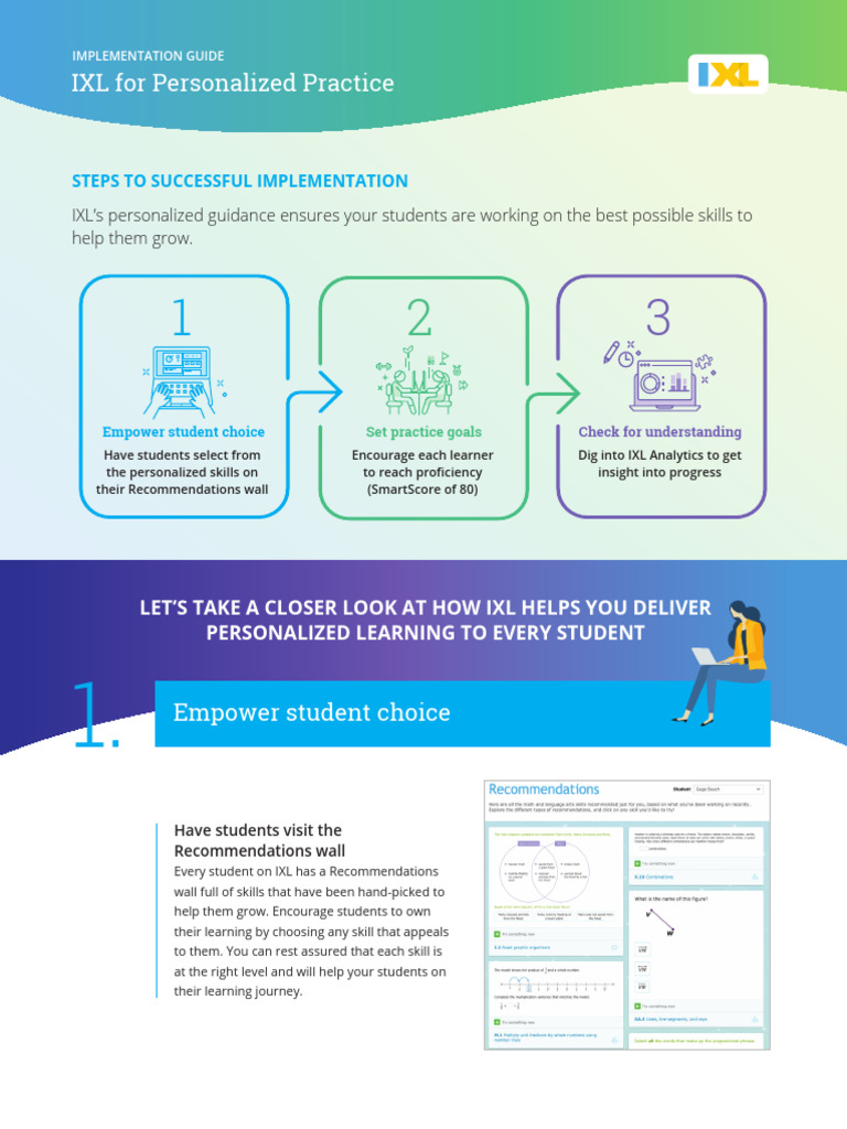 IXL For Personalized Practice Implementation Guide | PDF | Teaching ...