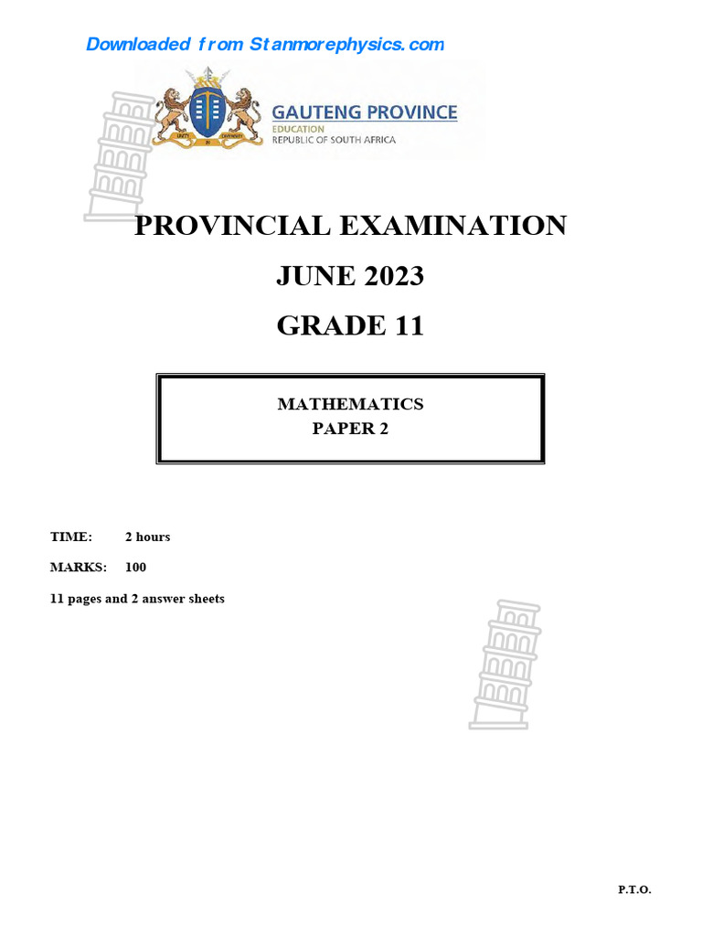 GP Maths Grade 11 June 2023 P2 and Memo | Download Free PDF | Triangle Geometry | Euclid
