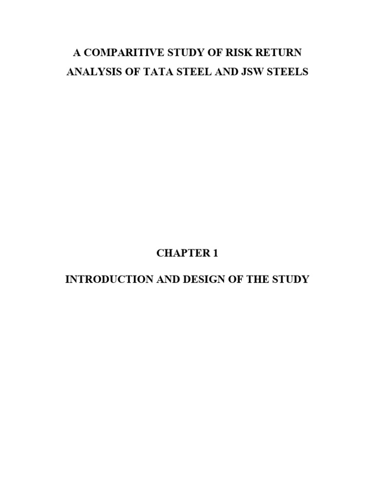 A Comparitive Study of Risk Return Analysis of Tata Steel and JSW ...