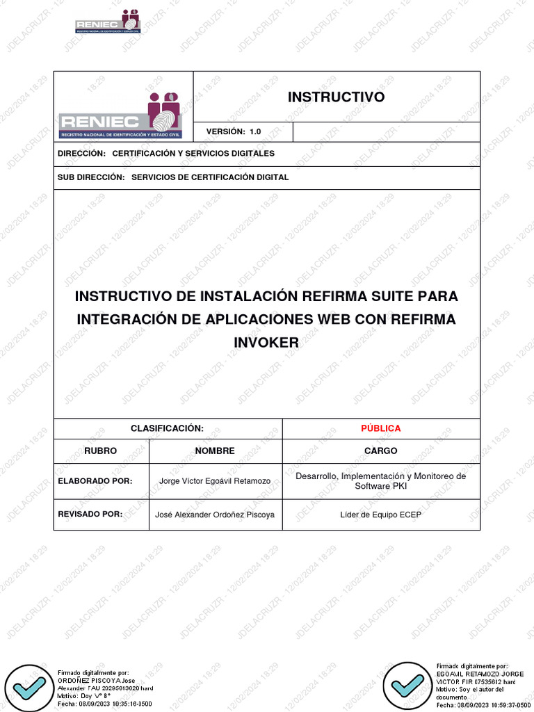 Ok DT Instructivo de Instalación Refirma Suite para Integración de Aplicaciones Web (R) (R ...