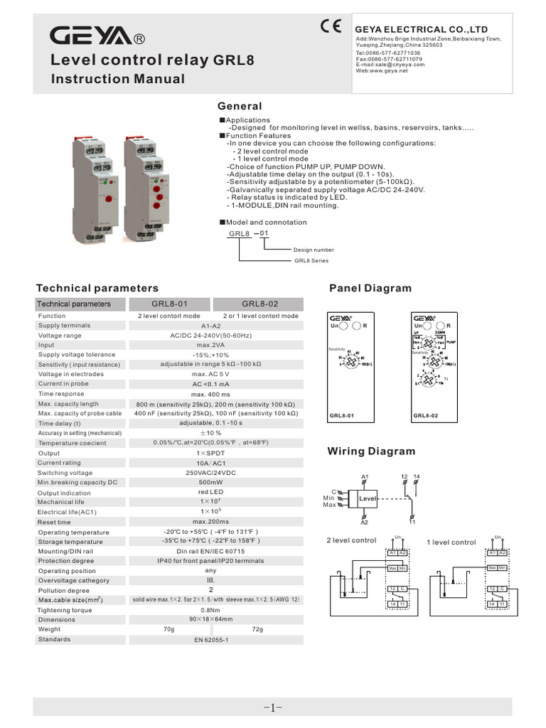 GRL8 Instruction Manual | PDF | Voltage | Relay