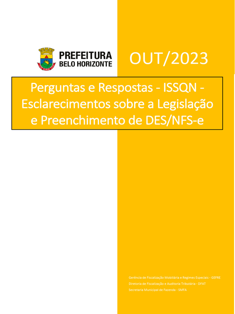 ISSQN - Esclarecimentos Legislação + DES | PDF | Recibo | Autenticação