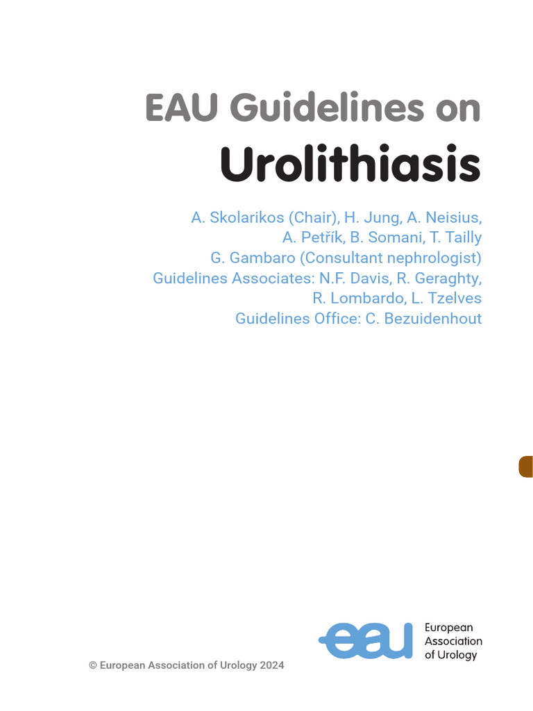 EAU Guidelines On Urolithiasis 2024 | PDF | Ct Scan | Medical Specialties