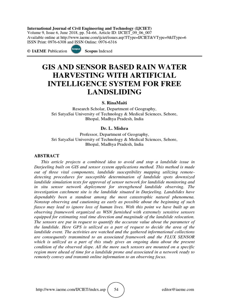Gis and Sensor Based Rain Water Harvesti | PDF | Landslide | Wireless ...