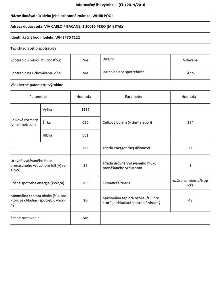 Informa N List Produktu | PDF
