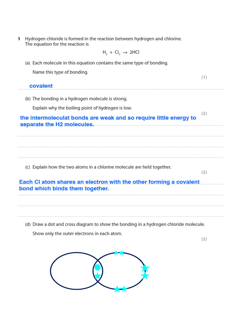 Ionic and Covalent Bonding Test Answers | PDF | Chemical Bond | Chloride