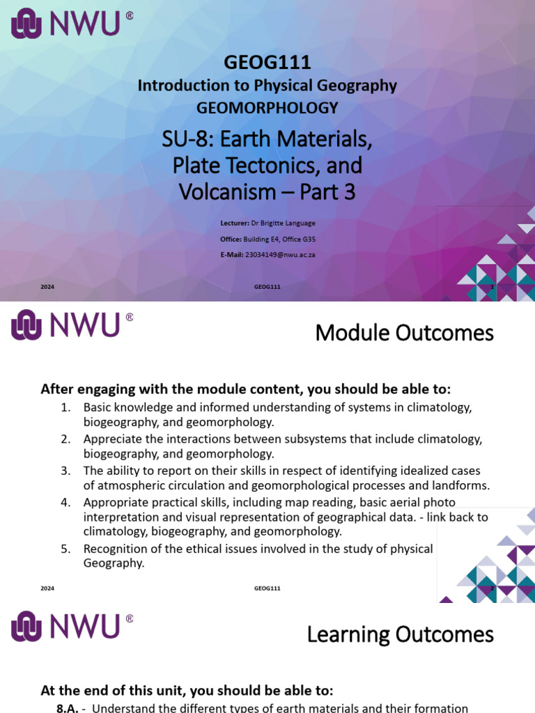 2024 PC SU8 EarthMaterialTectonicsVolcanism Part3 | PDF | Lava | Fault (Geology)