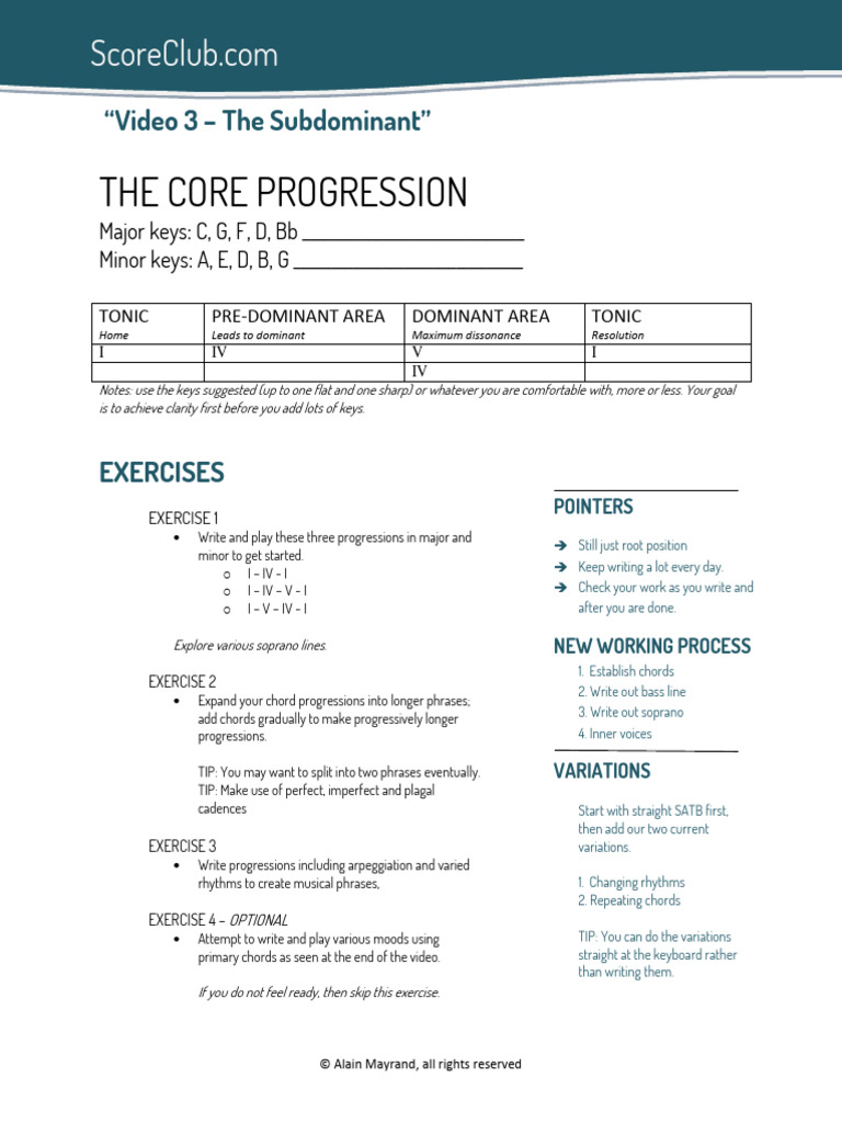 ScoreClub CTM1 Video3 Exercises | PDF | Pitch (Music) | Musical Techniques