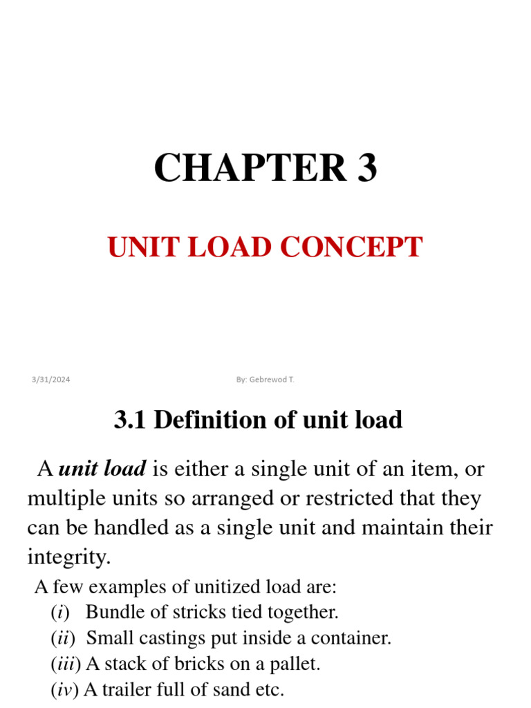Unit Load Concept and Equipment Overview | PDF | Pallet | Packaging And ...