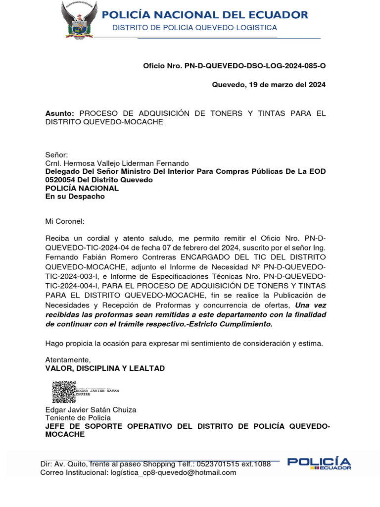 Oficio Toners Nuevo-Signed | PDF