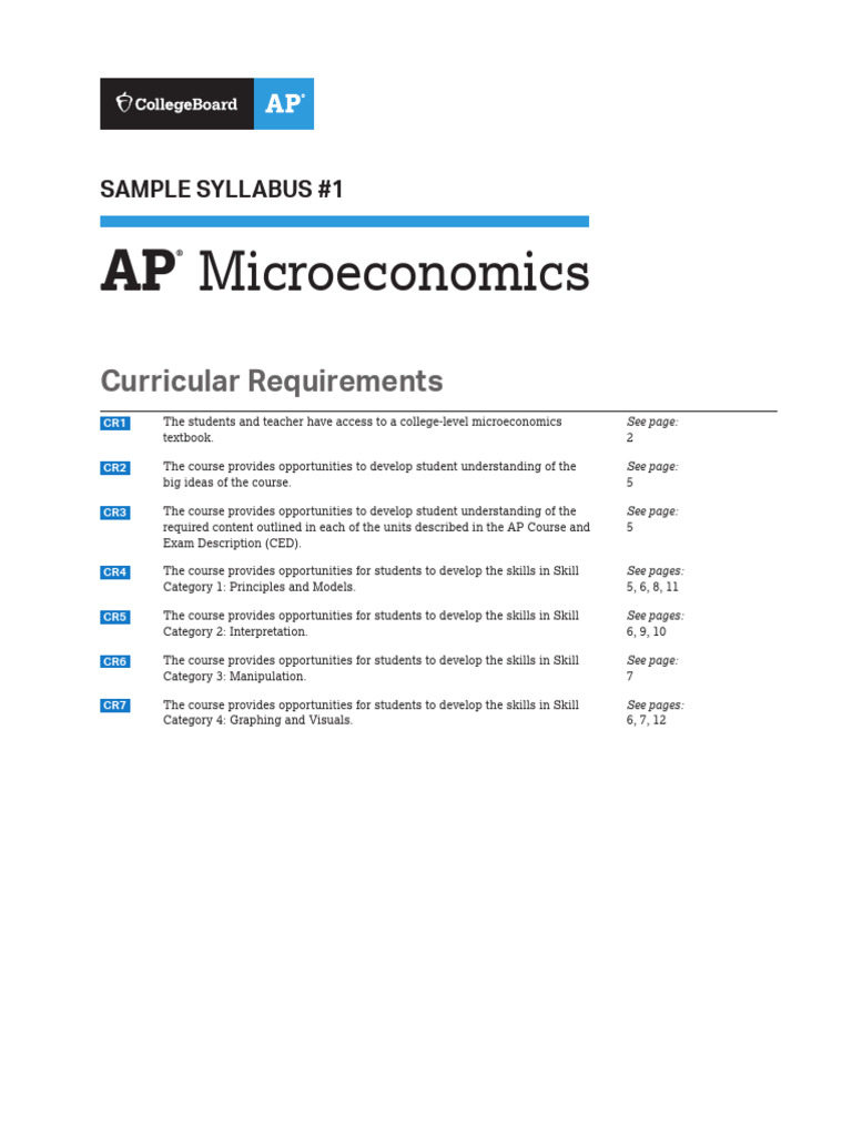ap-microeconomics-sample-syllabus-1 | Download Free PDF | Price ...