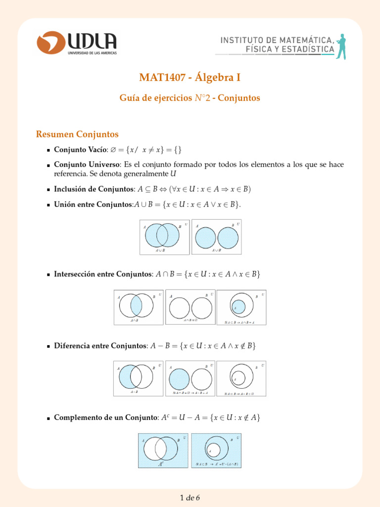 Inclusión de Conjuntos en Álgebra I | PDF | Álgebra | Álgebra abstracta