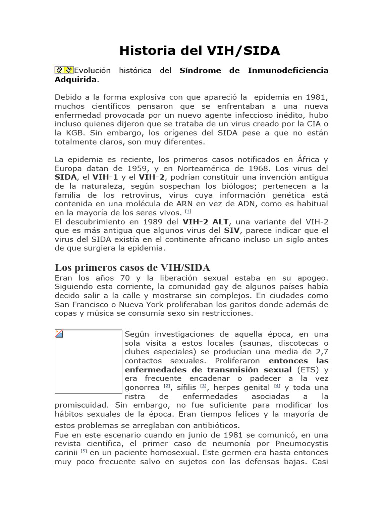 Historia del VIH/SIDA: Orígenes y Evolución | PDF | VIH / SIDA | VIH
