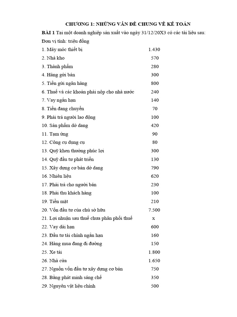 Bai Tap Chuong 1 2 Va 3 - 240305 - 074853 | PDF