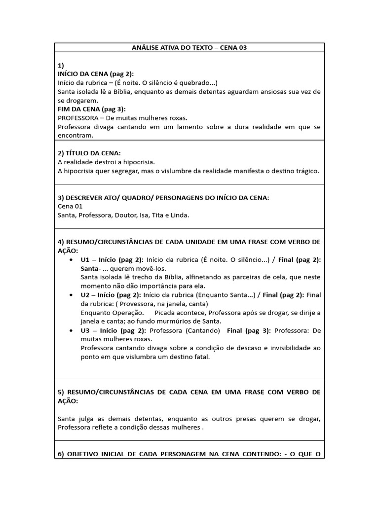 Mancha Roxa Analise Ativa Cena 1 | PDF