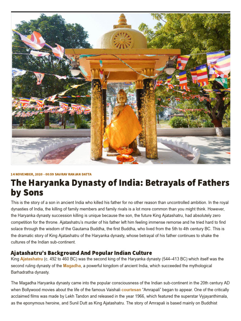 The Haryanka Dynasty of India - Betrayals of Fathers by Sons - Ancient ...