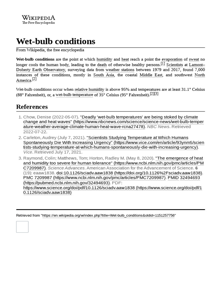 Understanding Wet-Bulb Conditions | PDF