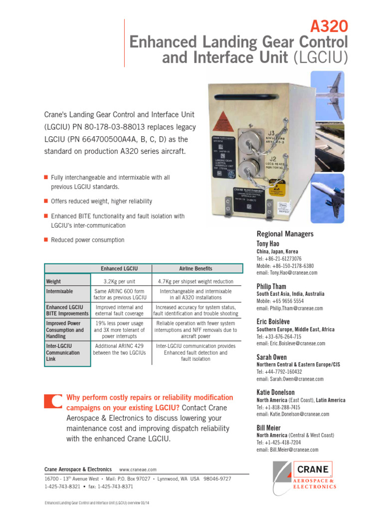 Enhanced Landing Gear Control and Interface Unit A320 LGCIU | PDF