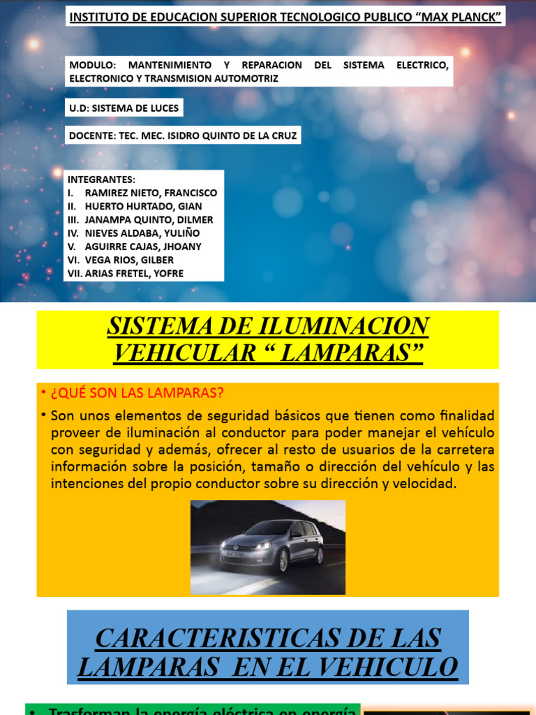 Exposicion Del Sisrema de Luces | PDF | Encendiendo | Diodo emisor de luz