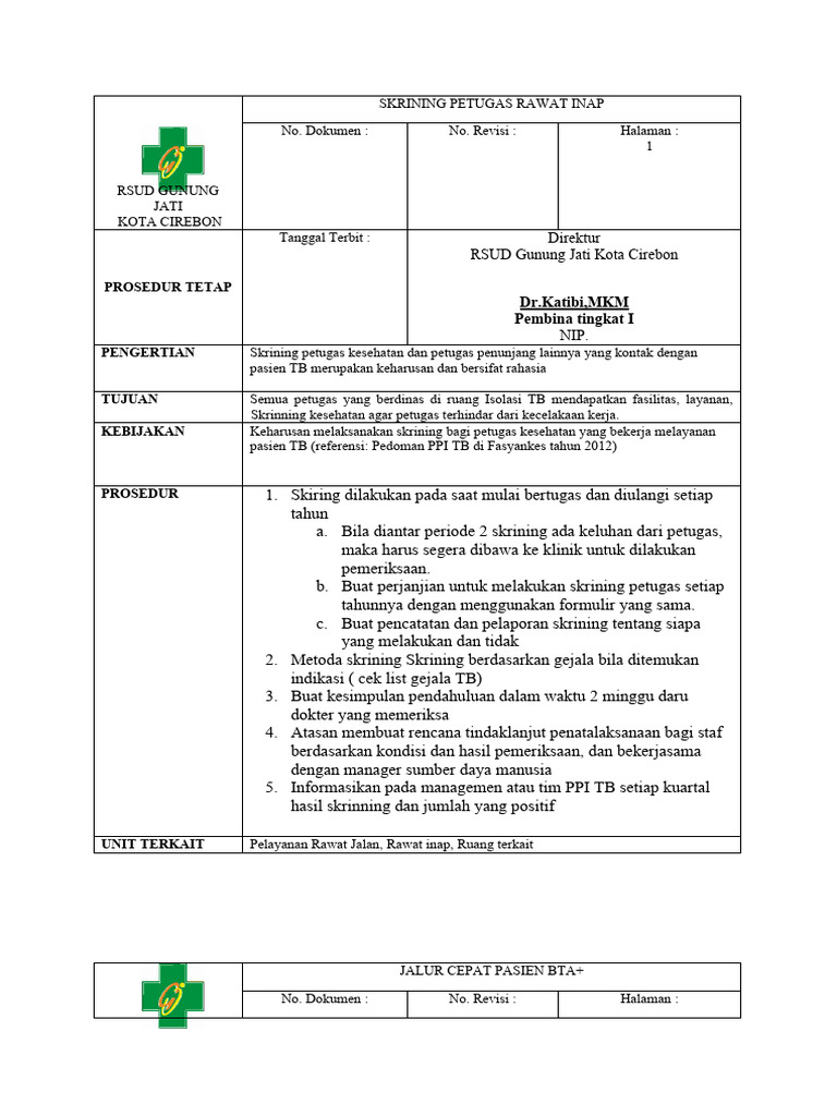 Sop TB MDR | PDF | Sains & Matematika