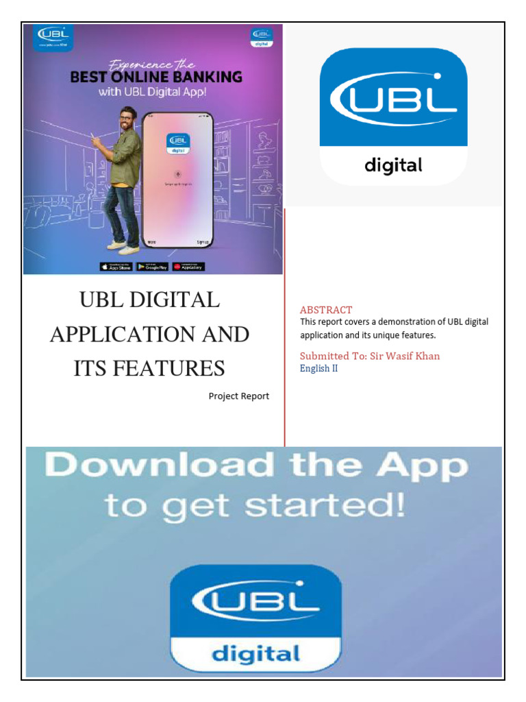 Report Writing - UBL Digital Application - Demonstration | PDF | Cheque ...