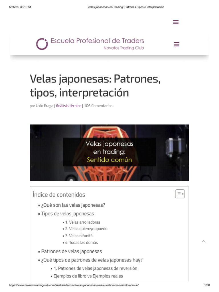 Velas Japonesas en Trading - Patrones, Tipos e Interpretación | PDF ...