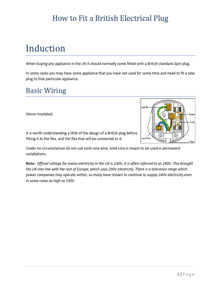 How To Fit A UK Plug | PDF | Ac Power Plugs And Sockets | Electrical Connector